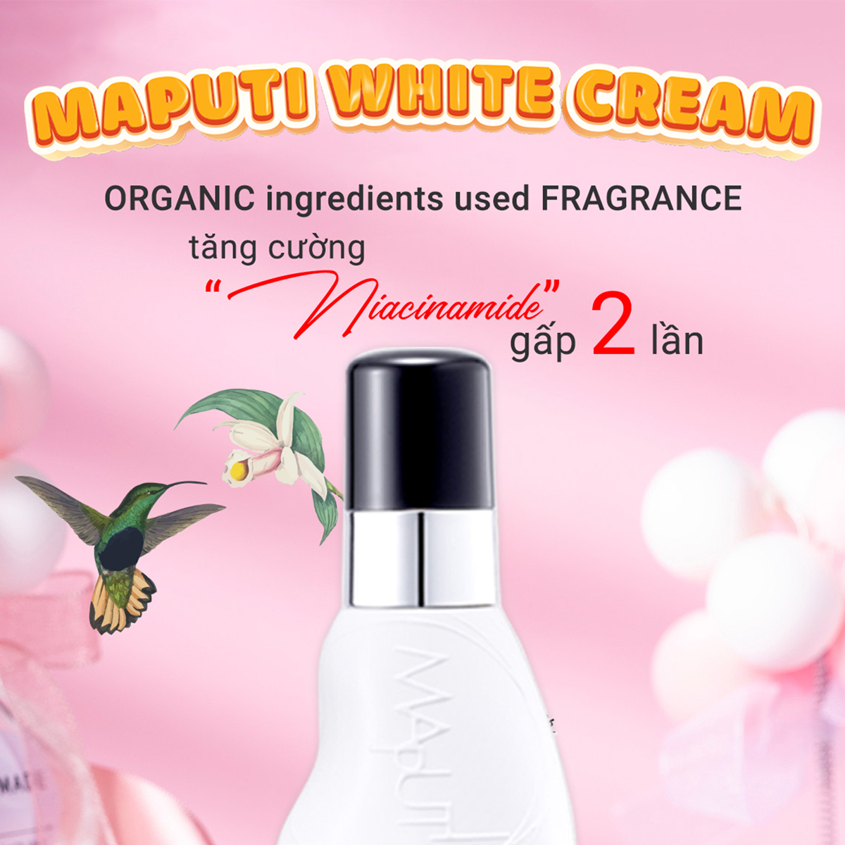 Kem trị thâm vùng kín Maputi Organic Fragrance White Cream 100ml